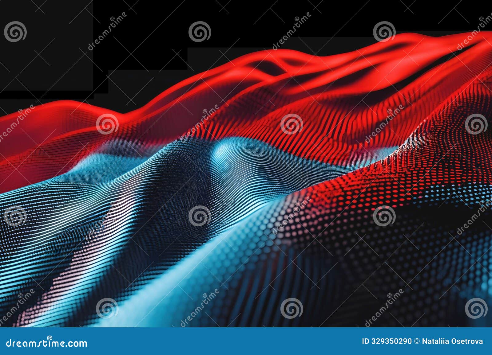 Abstract Digital Wave Pattern with Red and Blue Colors, Featuring a ...