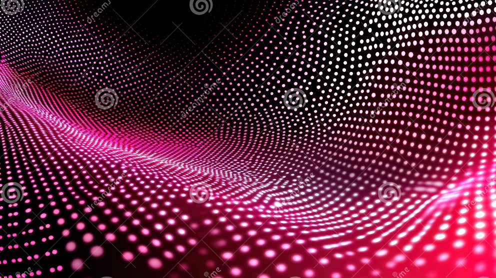 Abstract Digital Wave Pattern with Vibrant Pink and White Dots Creating ...