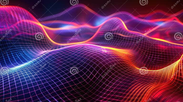 Abstract Digital Wave Texture with Dynamic Design Elements, Innovative ...