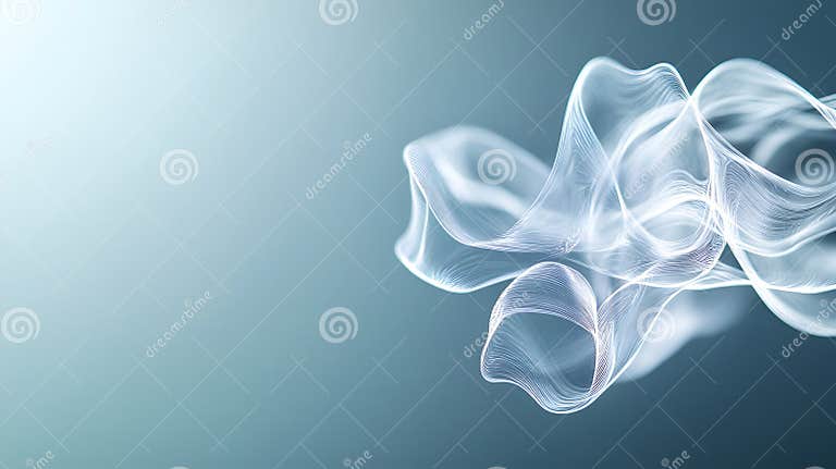 Abstract Digital Wave with White Flowing Lines on Blue Gradient ...