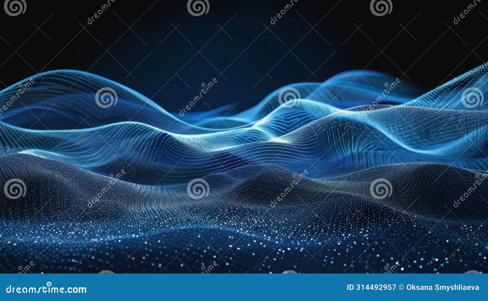 Abstract Digital Waves Background in Blue Tones Stock Image - Image of ...