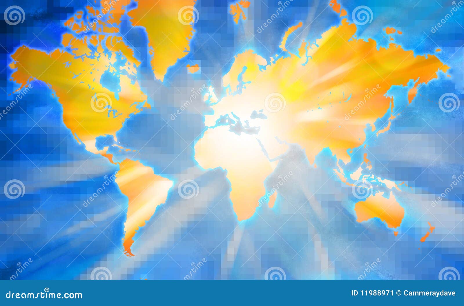 Abstract Digital World Map stock illustration. Illustration of nation ...
