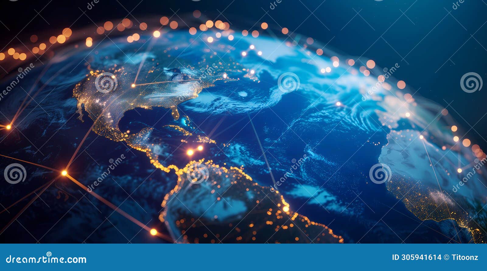 Abstract Digital World Map, Concept of Global Network and Connectivity ...