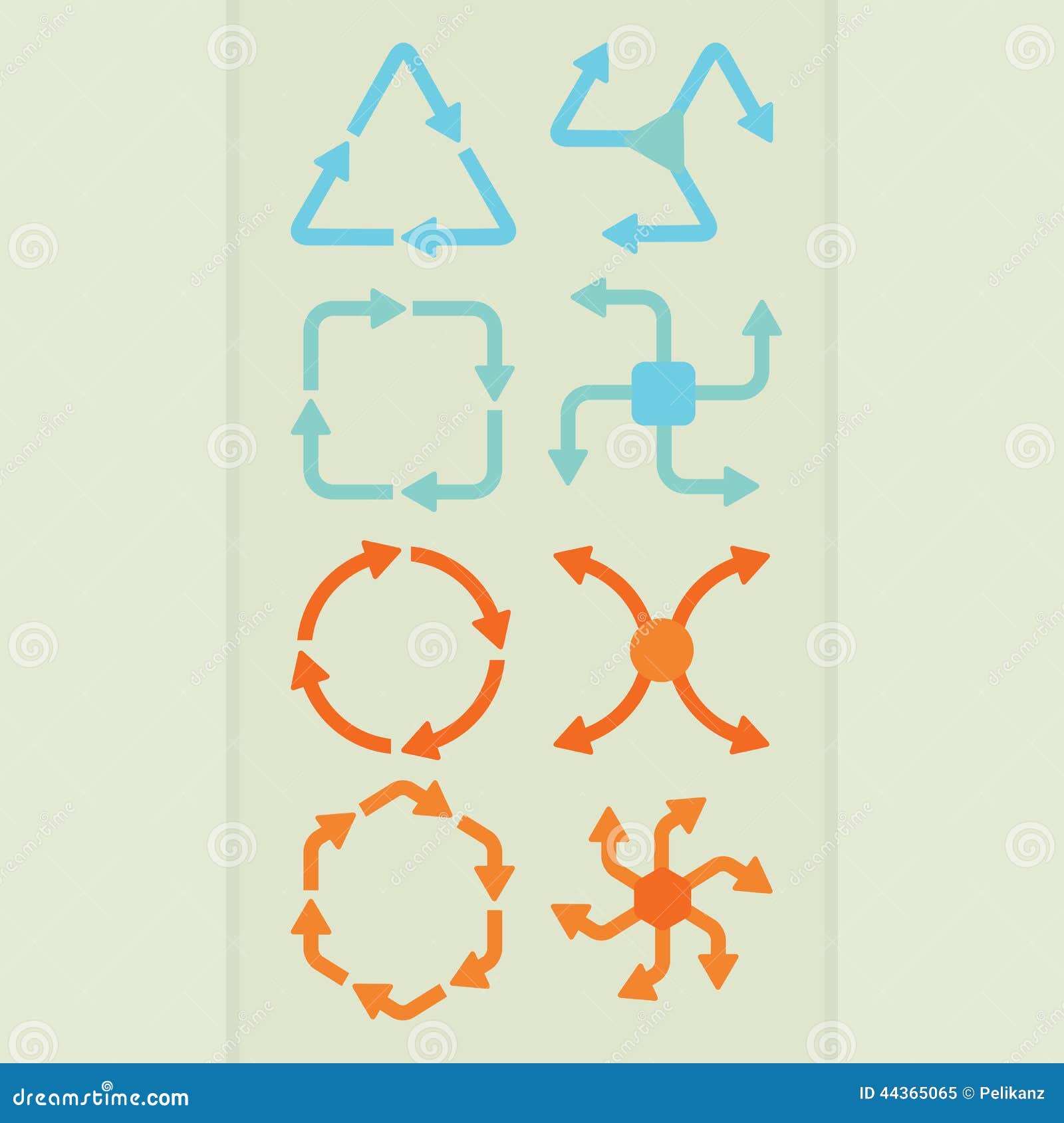 Abstract Direction Arrow Shapes in Different Colors Set Stock ...