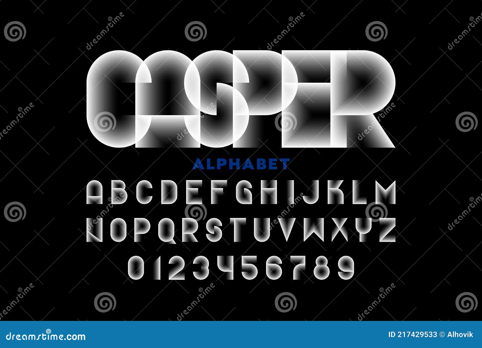 Vanish Alphabet Font. Minimalistic Letters And Numbers Vector ...