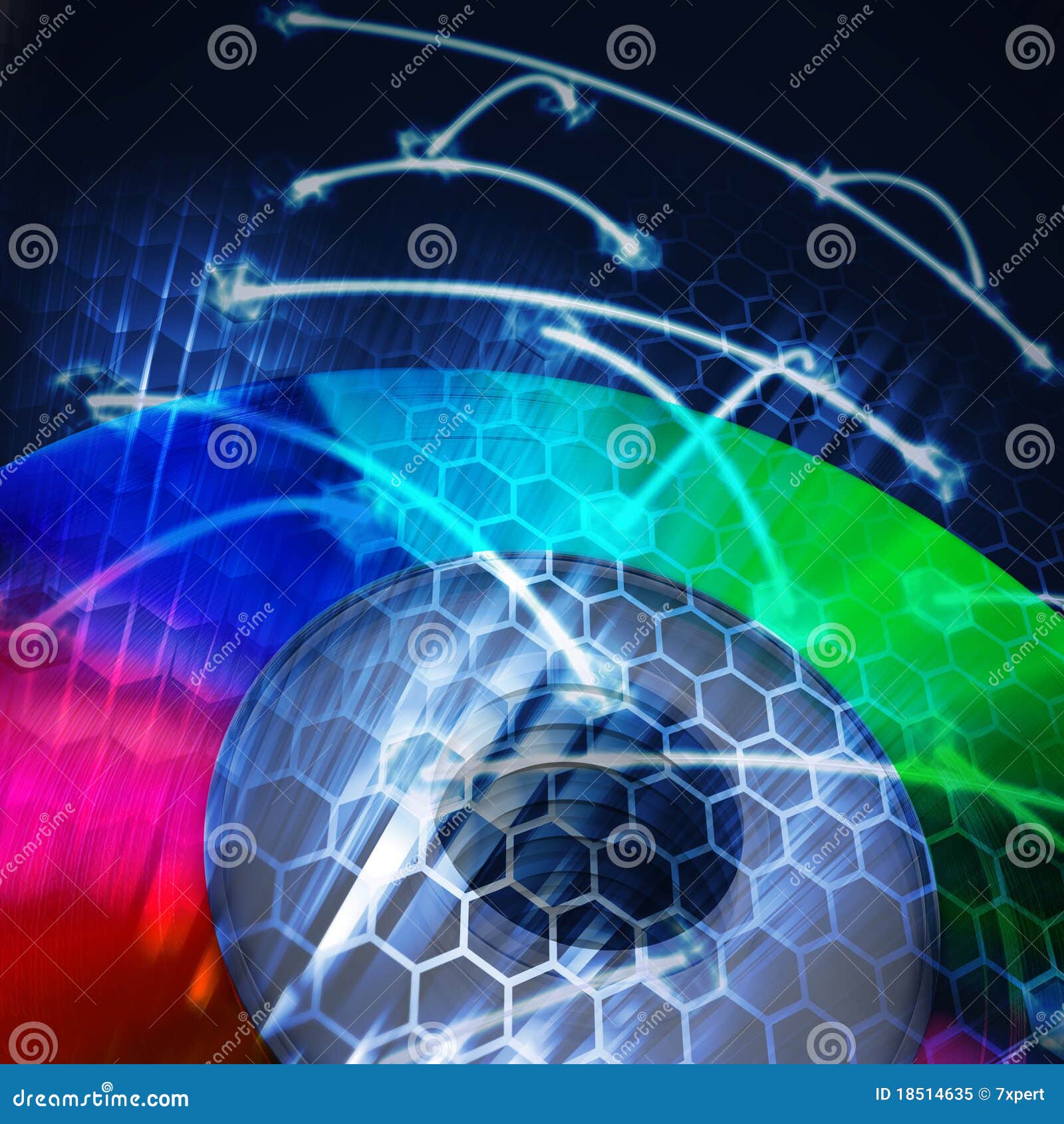 Abstract disc stock illustration. Illustration of hexagon - 18514635