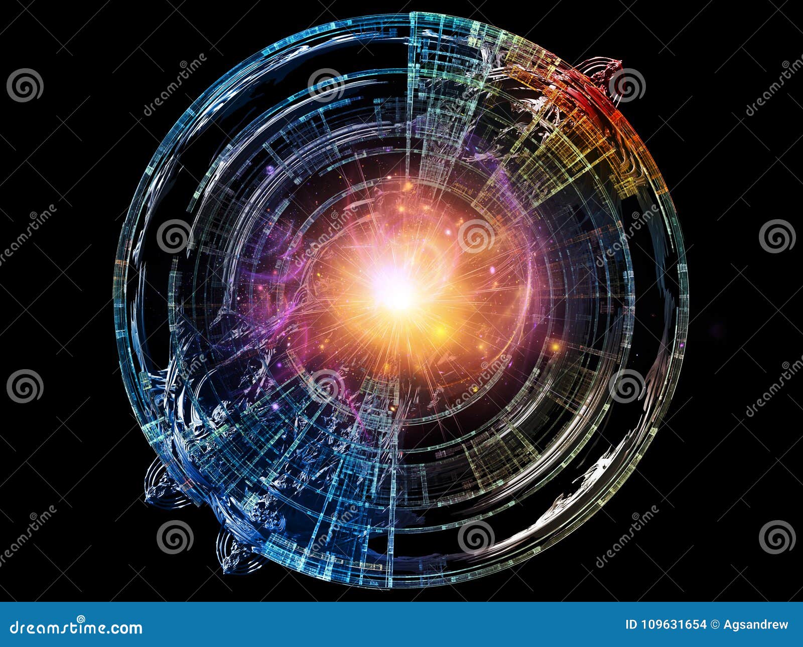 Evolving Radial Rays stock illustration. Illustration of research ...