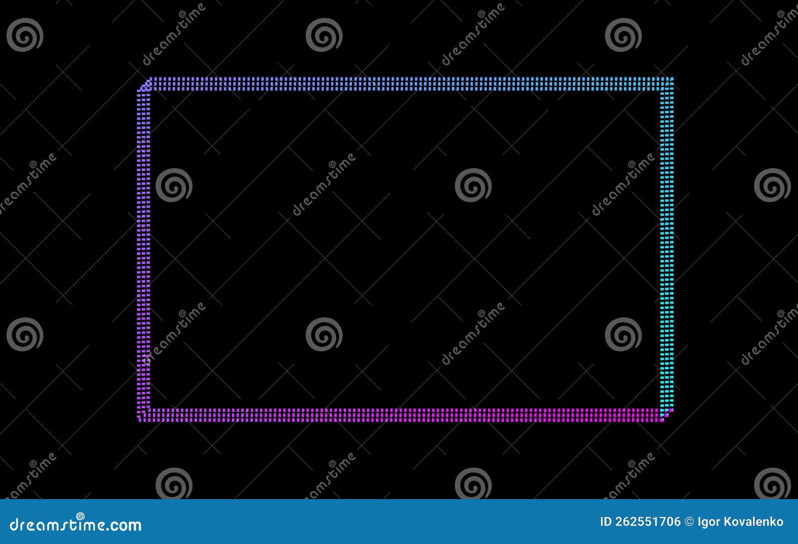 Abstract Disco Background with Neon Glowing Rectangle Halftone Frame ...