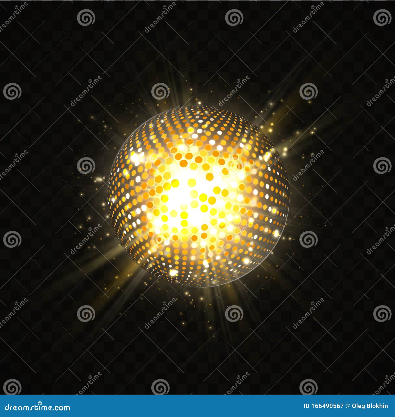 Abstract Disco Ball Party Design Element. Supernova Atomic Explosion ...