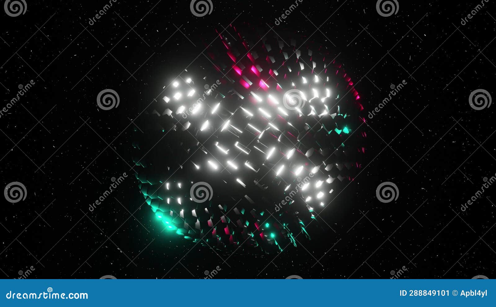 Abstract Disco Ball Spinning Seamless with Glowing Multicolored Light ...