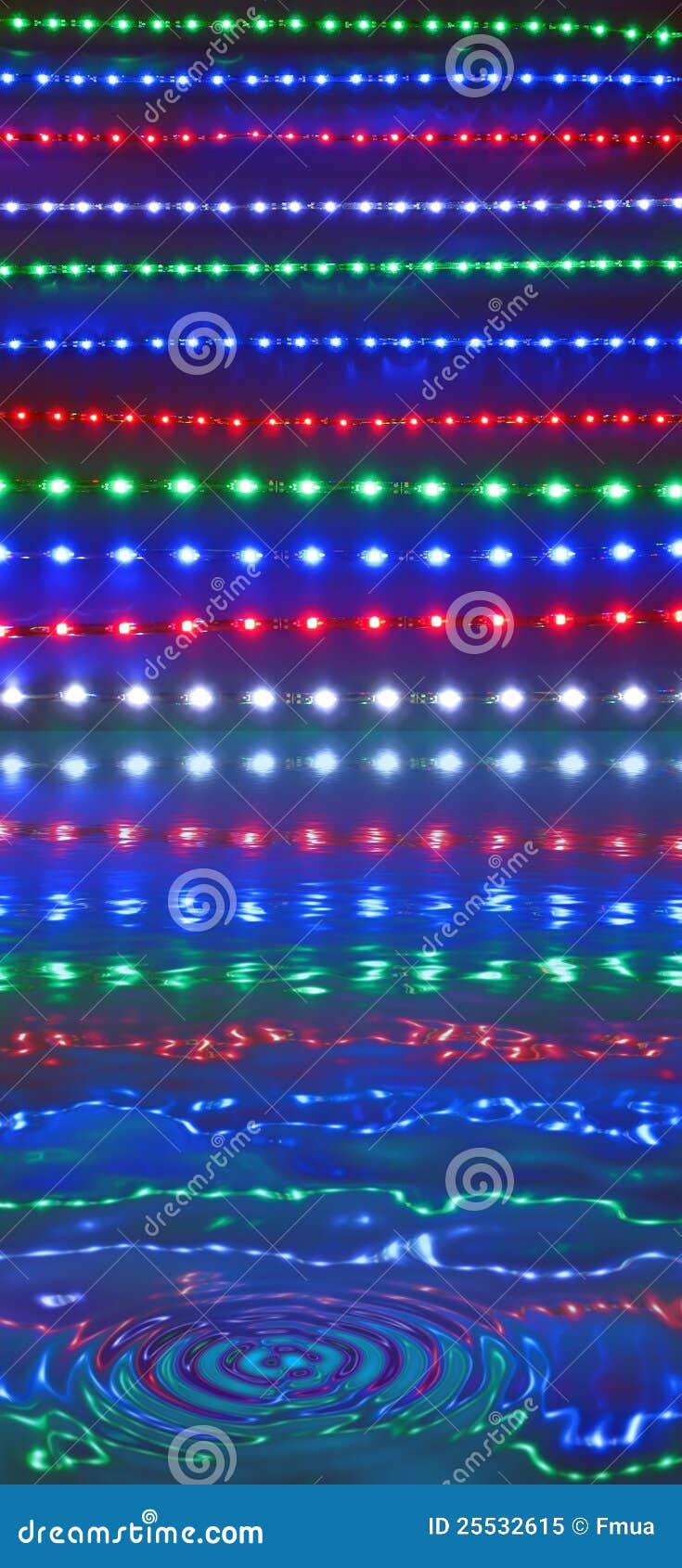 Abstract Disco Lights Reflected in Water, Discotheque Stock Image ...