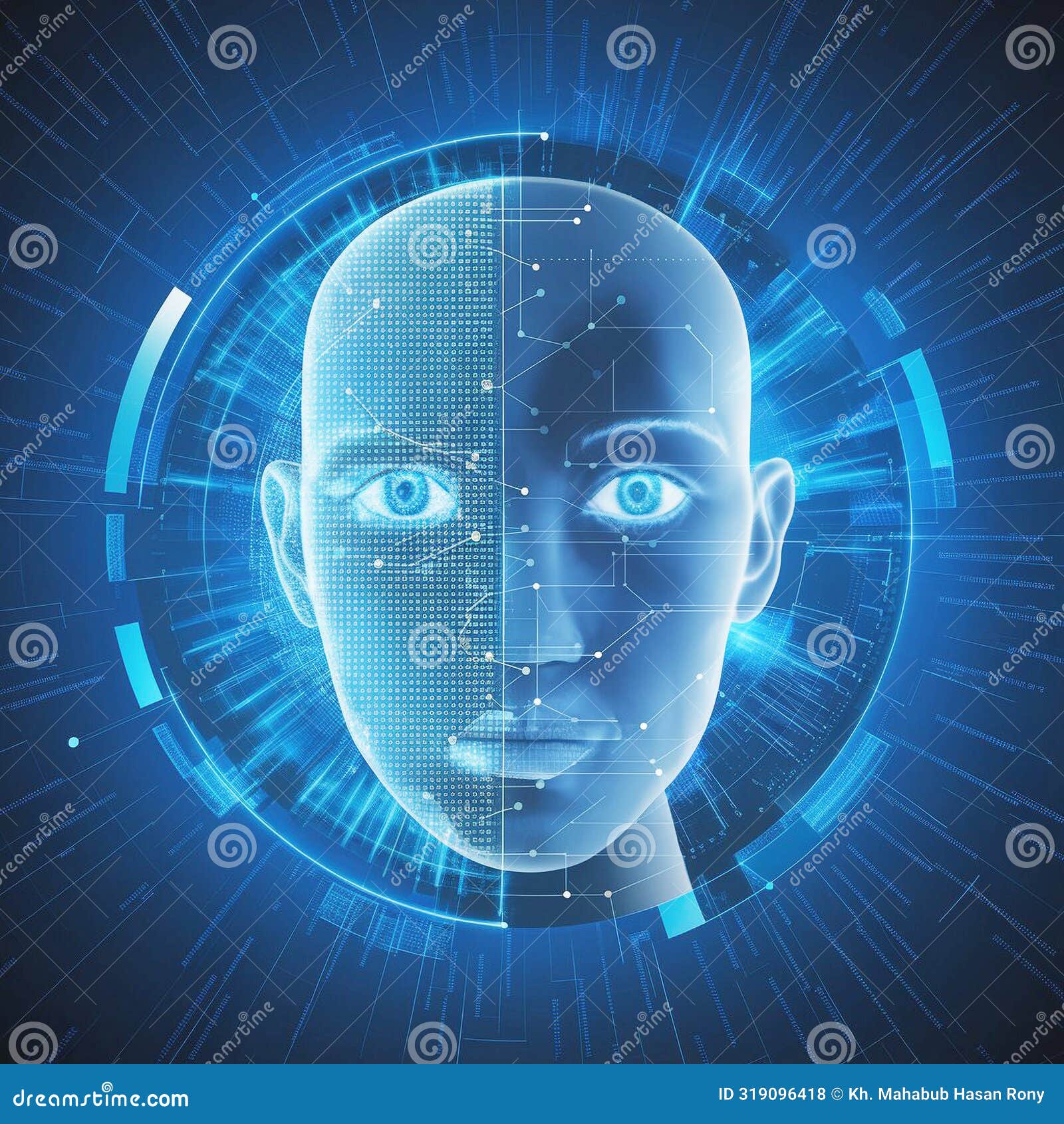 Abstract Disintegrating Human Face Stock Illustration - Illustration of ...