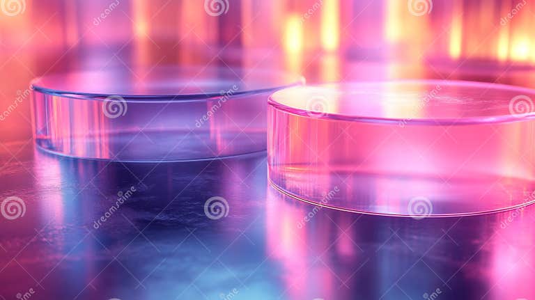 Abstract Display of Translucent Circular Objects with Vibrant Lighting ...