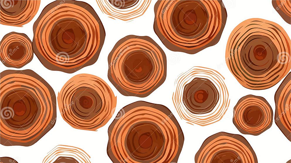 Abstract Distorted Circles Seamless Pattern with Tree Design Stock ...