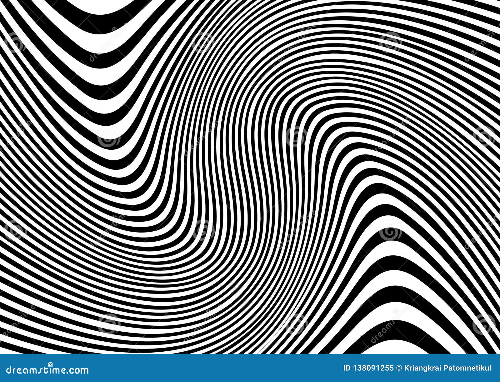 Abstract Distorted Lines Black and White Background Stock Vector ...