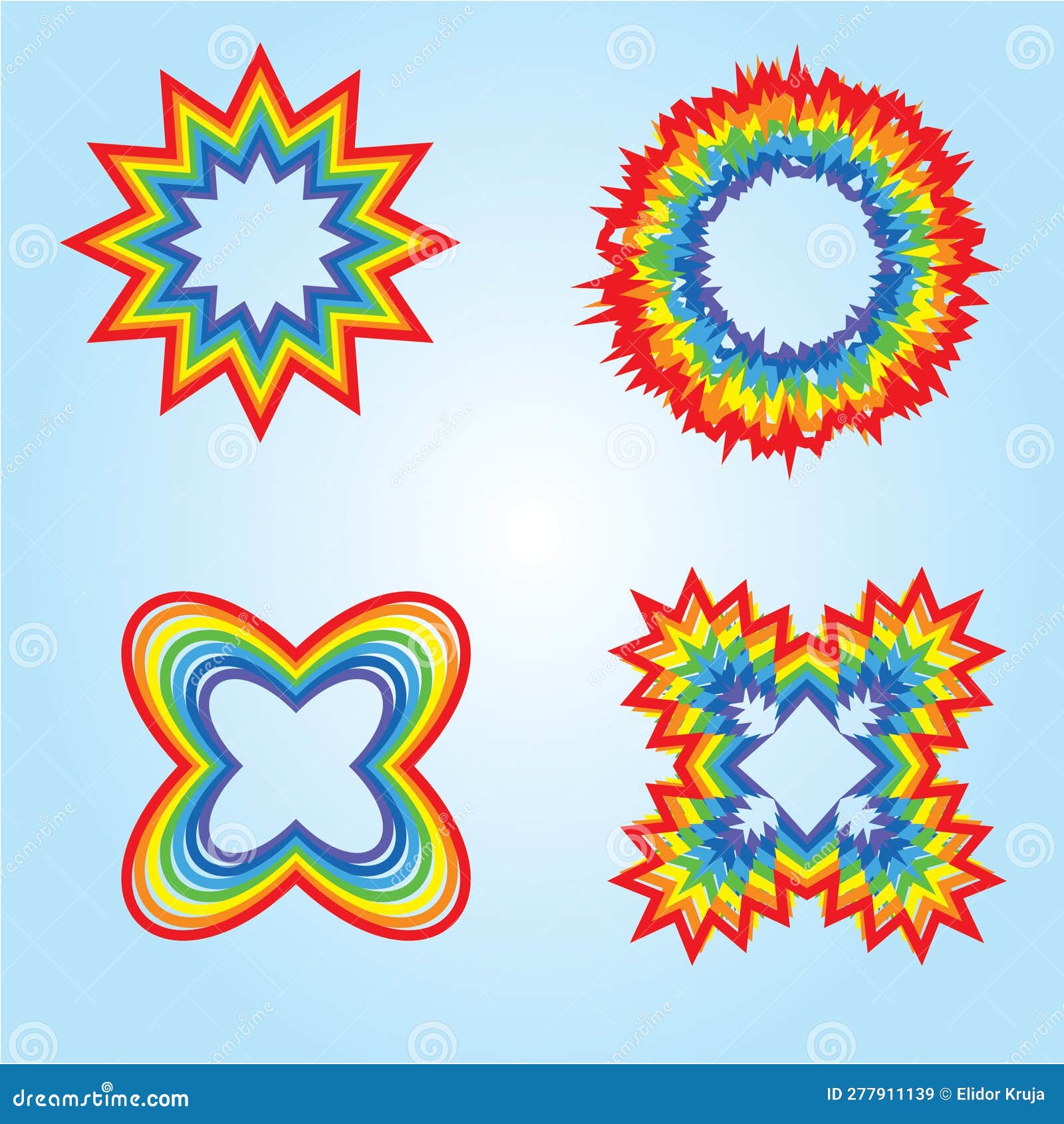 Abstract Distorted Rainbow Shapes Stock Vector - Illustration of ...