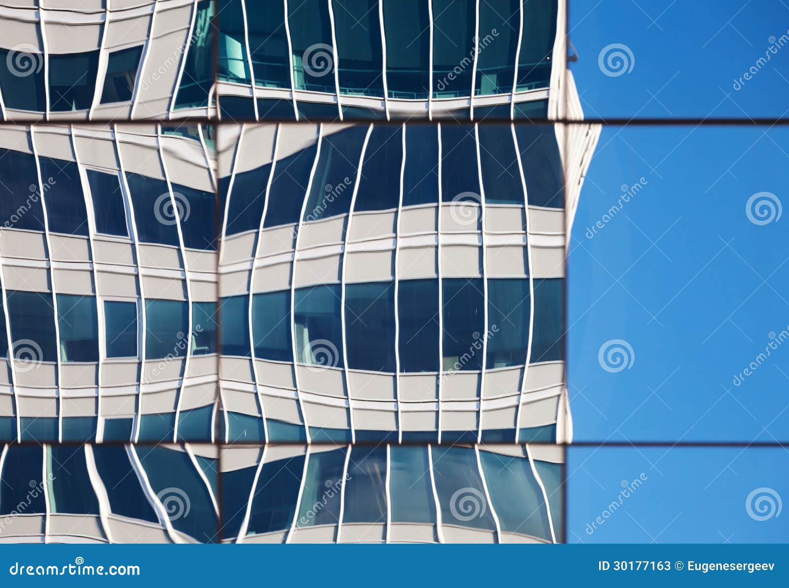 Abstract Distorted Reflections of Walls in Windows Stock Image - Image ...