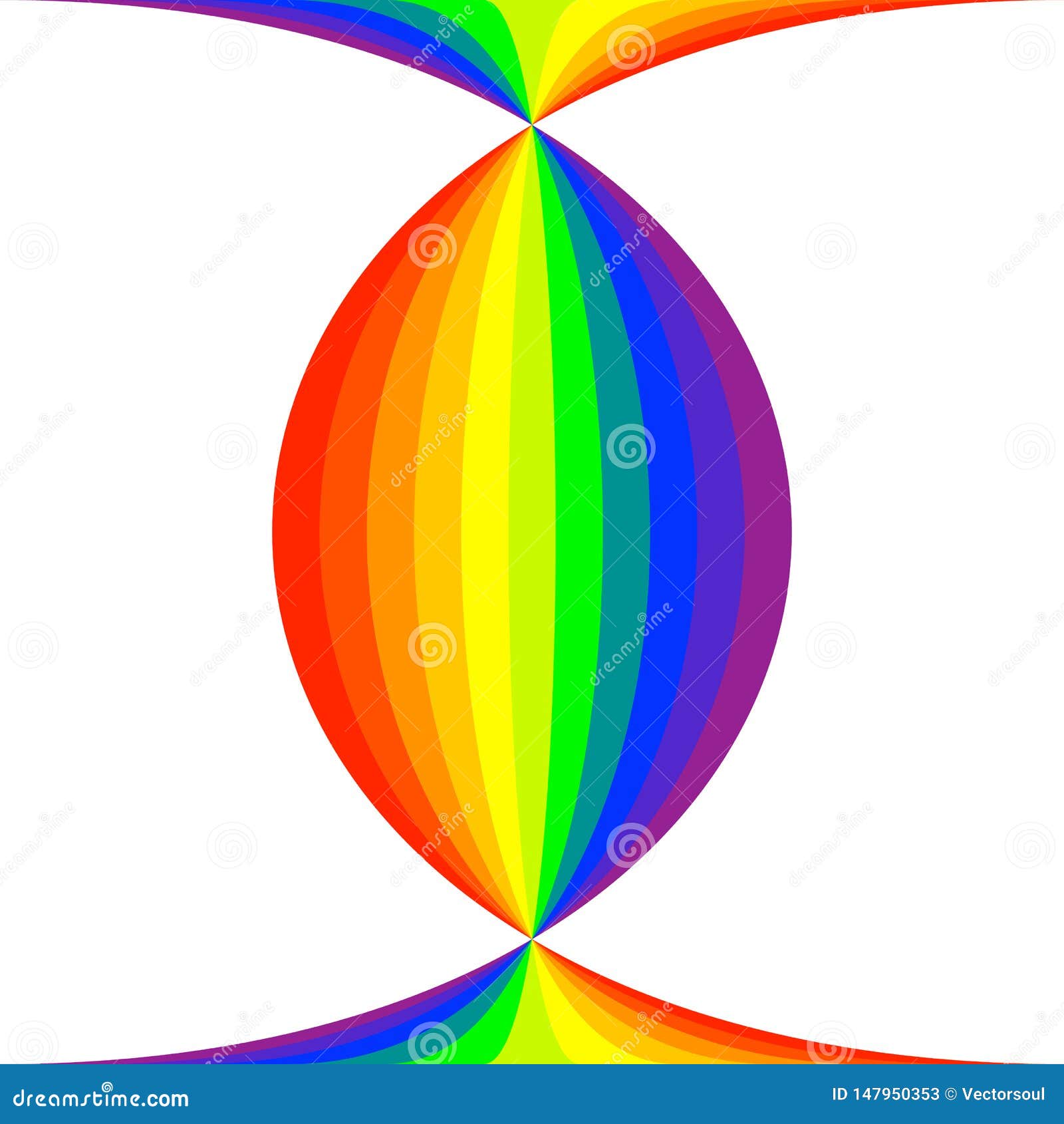 Abstract Distorted, Twisted Element with Swapping Rainbow Colors Stock ...