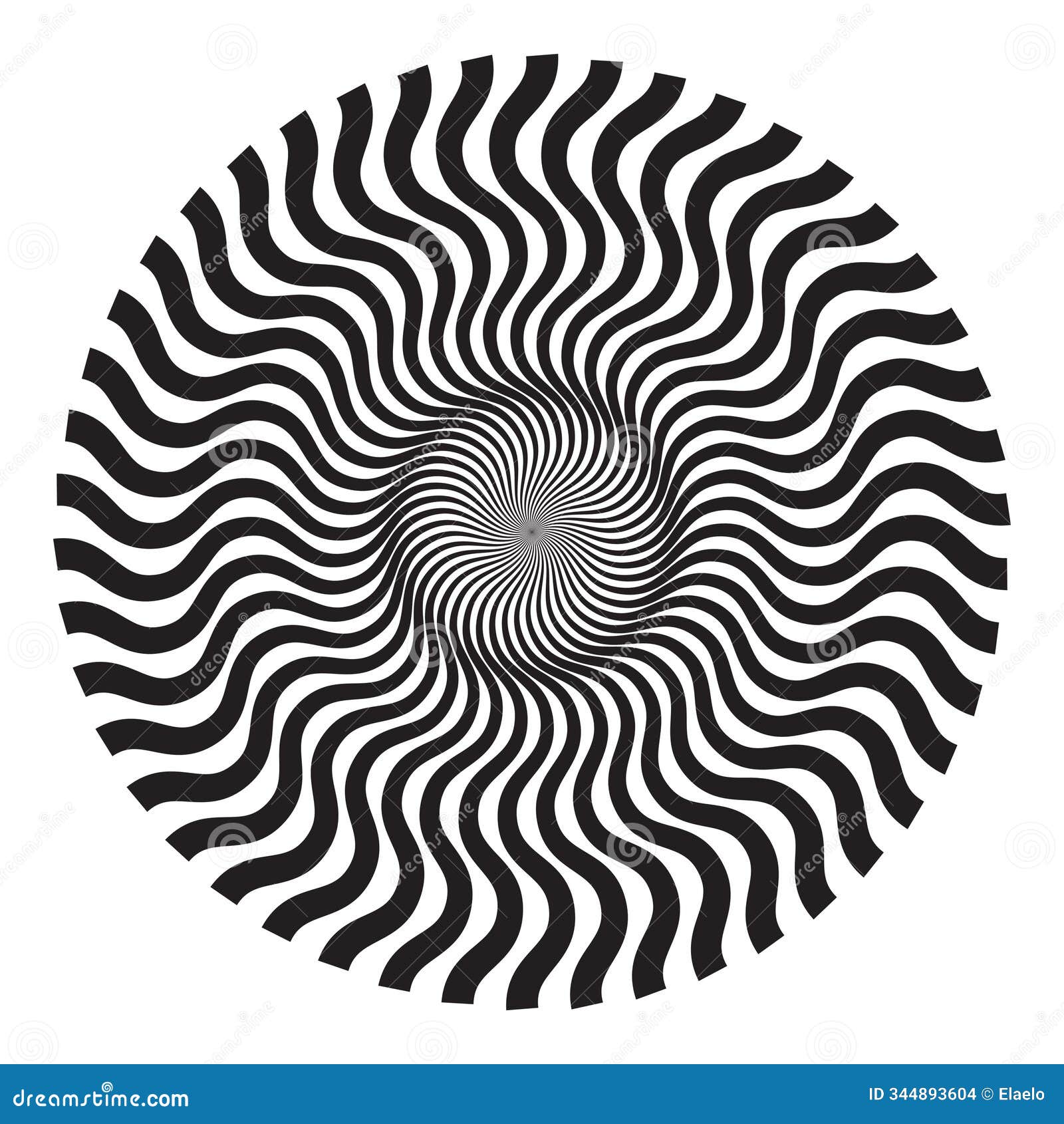 Abstract Distorted Wavy Lines Surface Radial Waves Stock Vector ...