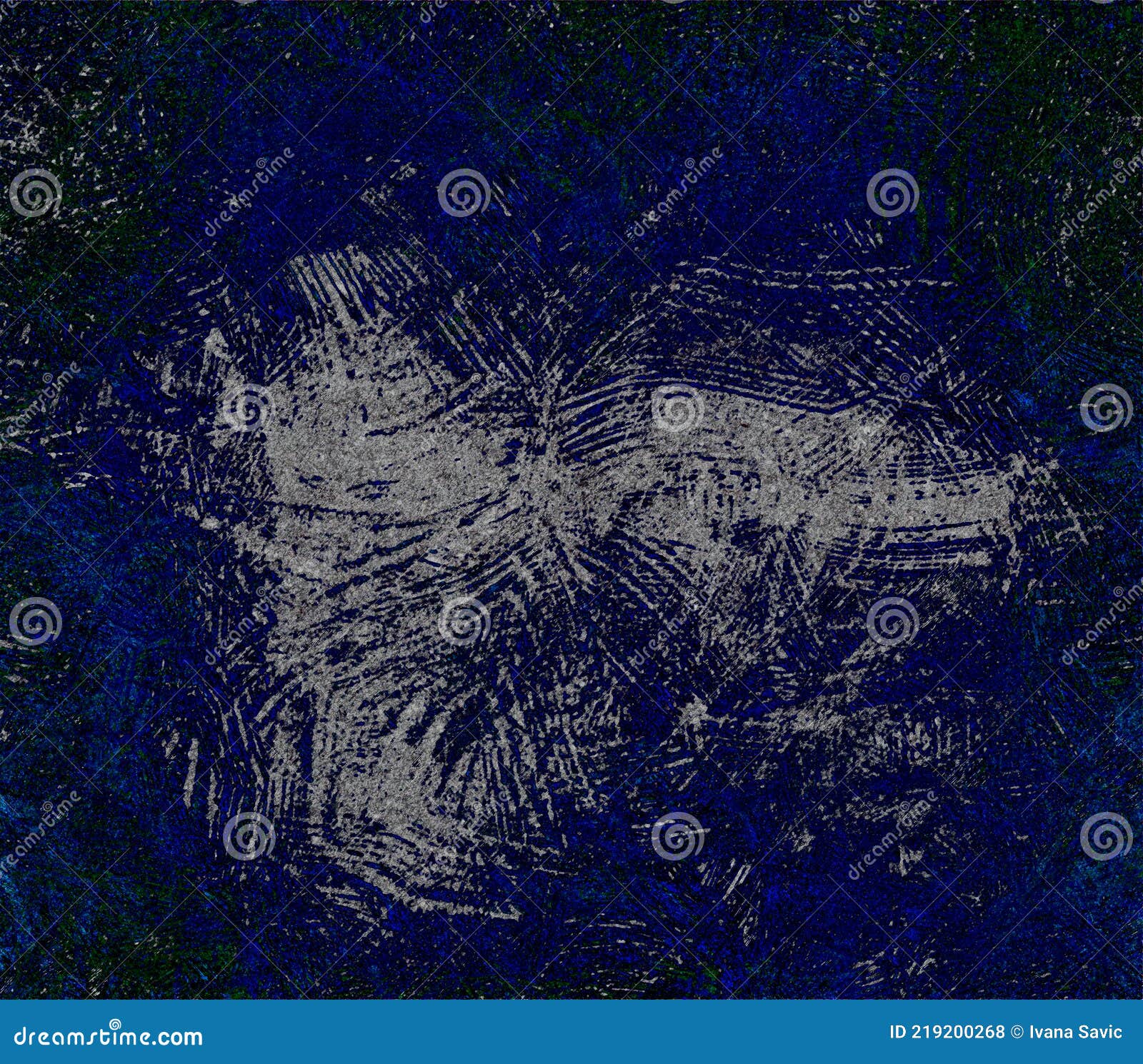 Abstract Distressed Background, with Grunge Blue Texture at Borders ...