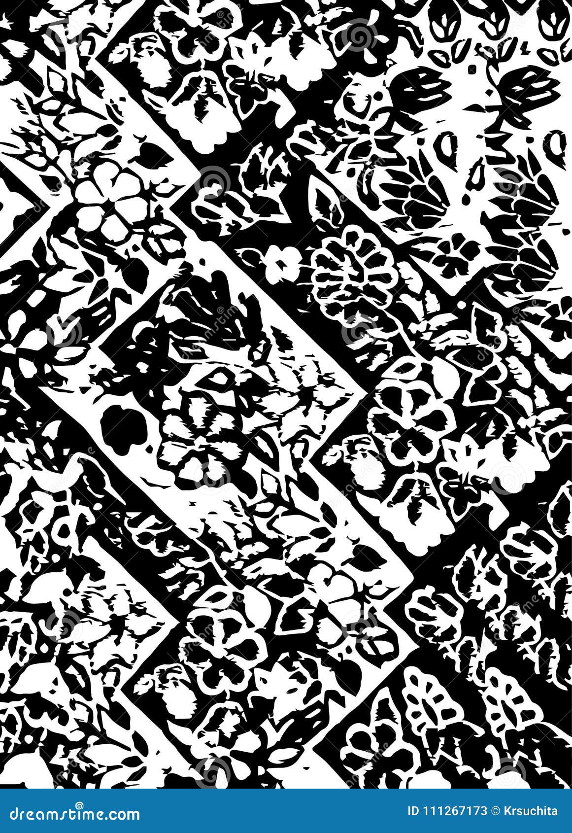 Abstract Distressed Floral Pattern Graphics with Geometric Background ...