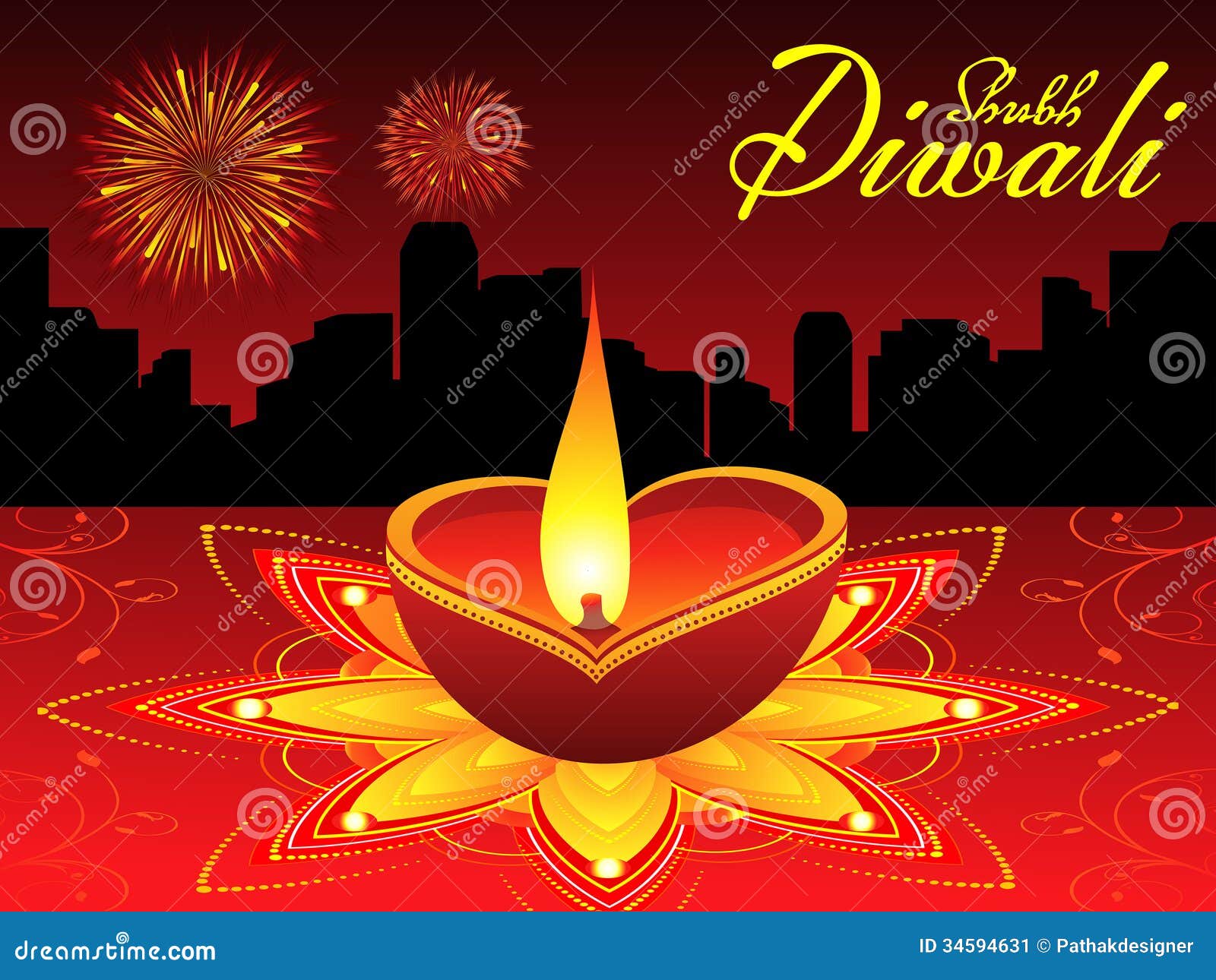 Abstract diwali background stock vector. Illustration of concept - 34594631