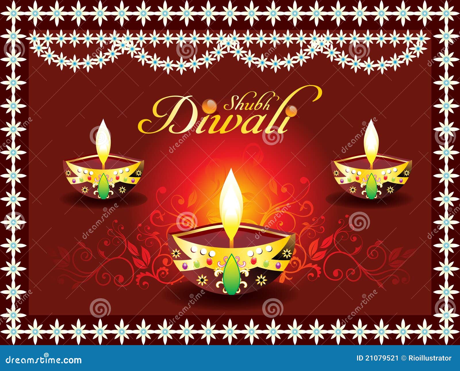 Abstract Diwali Concept with Deepak Stock Vector - Illustration of ...