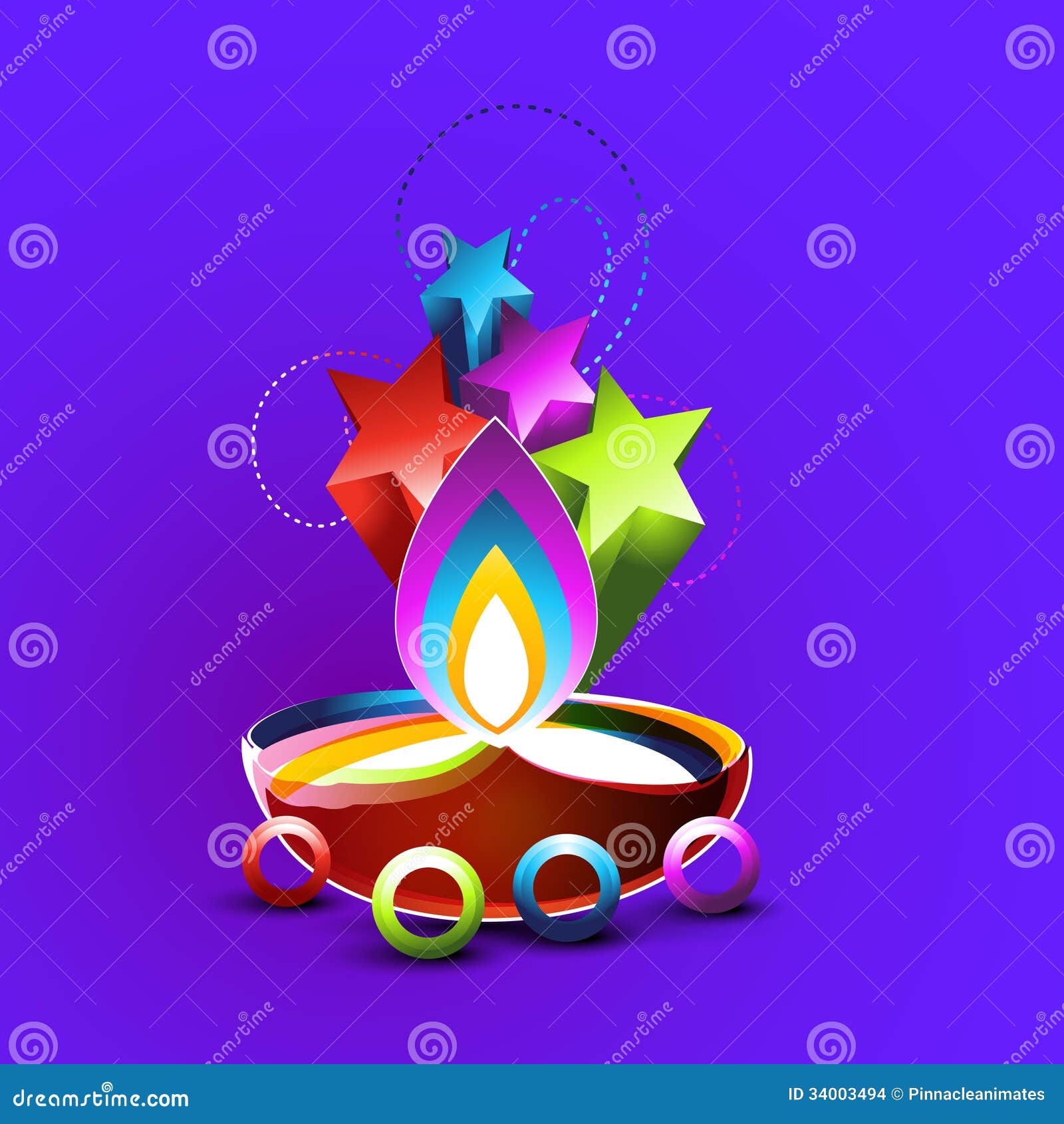 Abstract diwali design stock vector. Illustration of colorful - 34003494