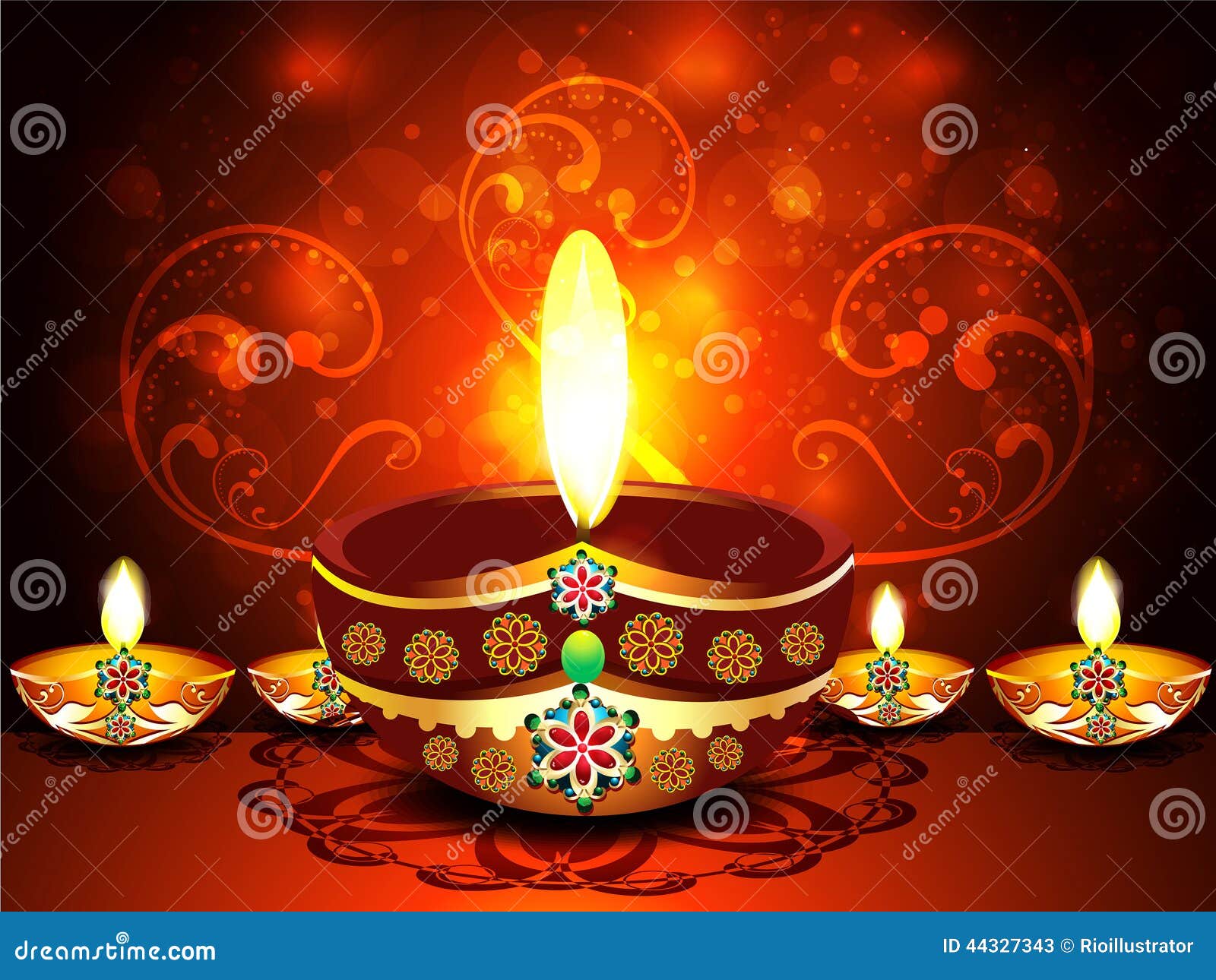 Abstract Diwali Festival Background Stock Vector - Illustration of diya ...