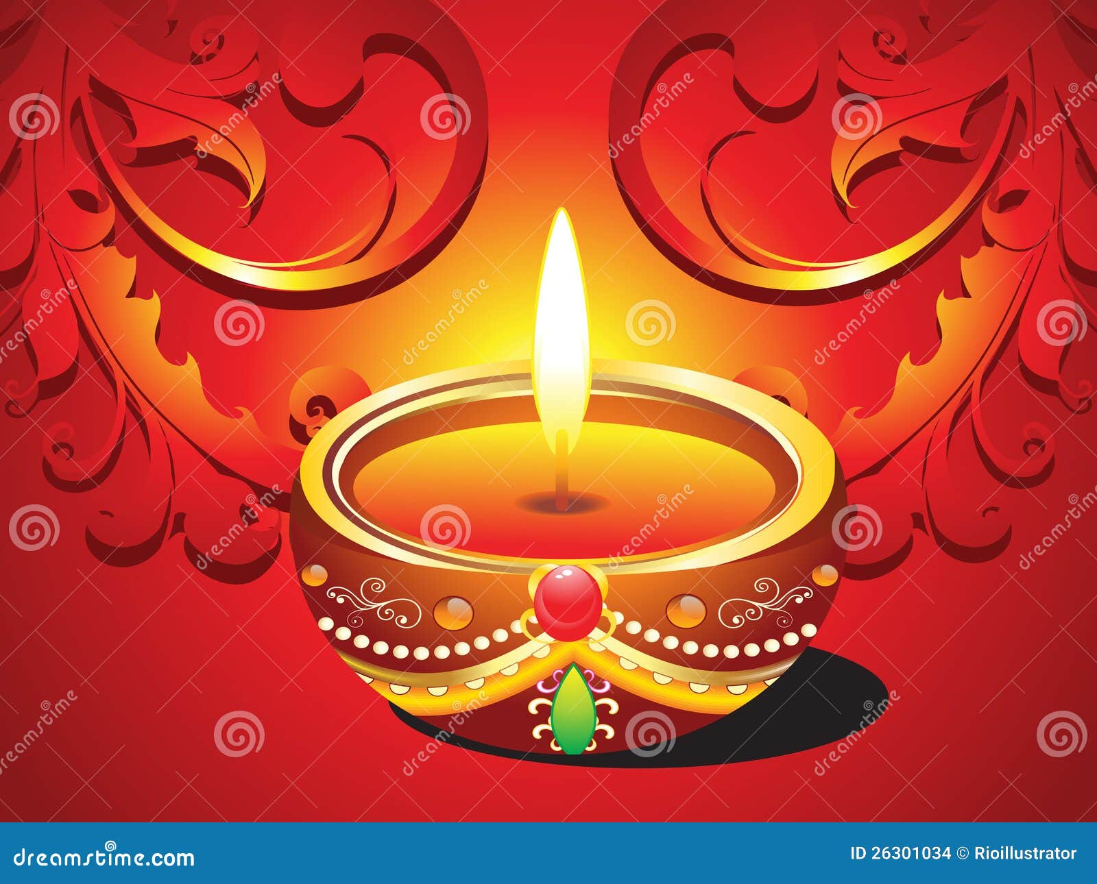 Abstract Diwali Traditional Card Stock Vector - Illustration of design ...