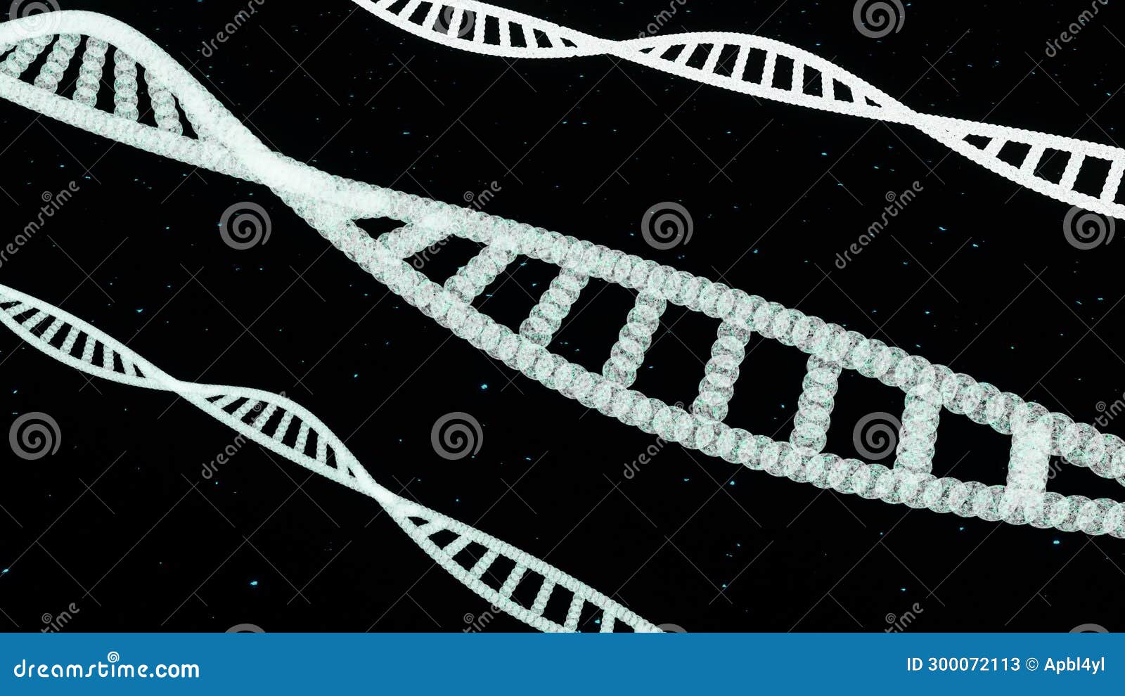 Abstract DNA on Black Background with a Place for Text.Seamless Loop 3D ...