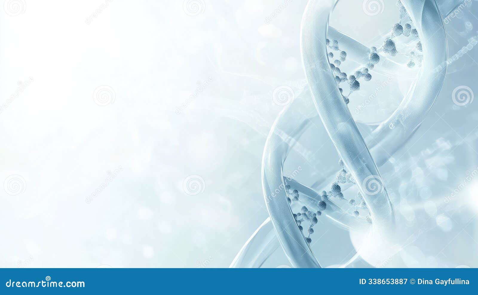 Abstract DNA Helix in Light Blue on a White Gradient Background, Ideal ...