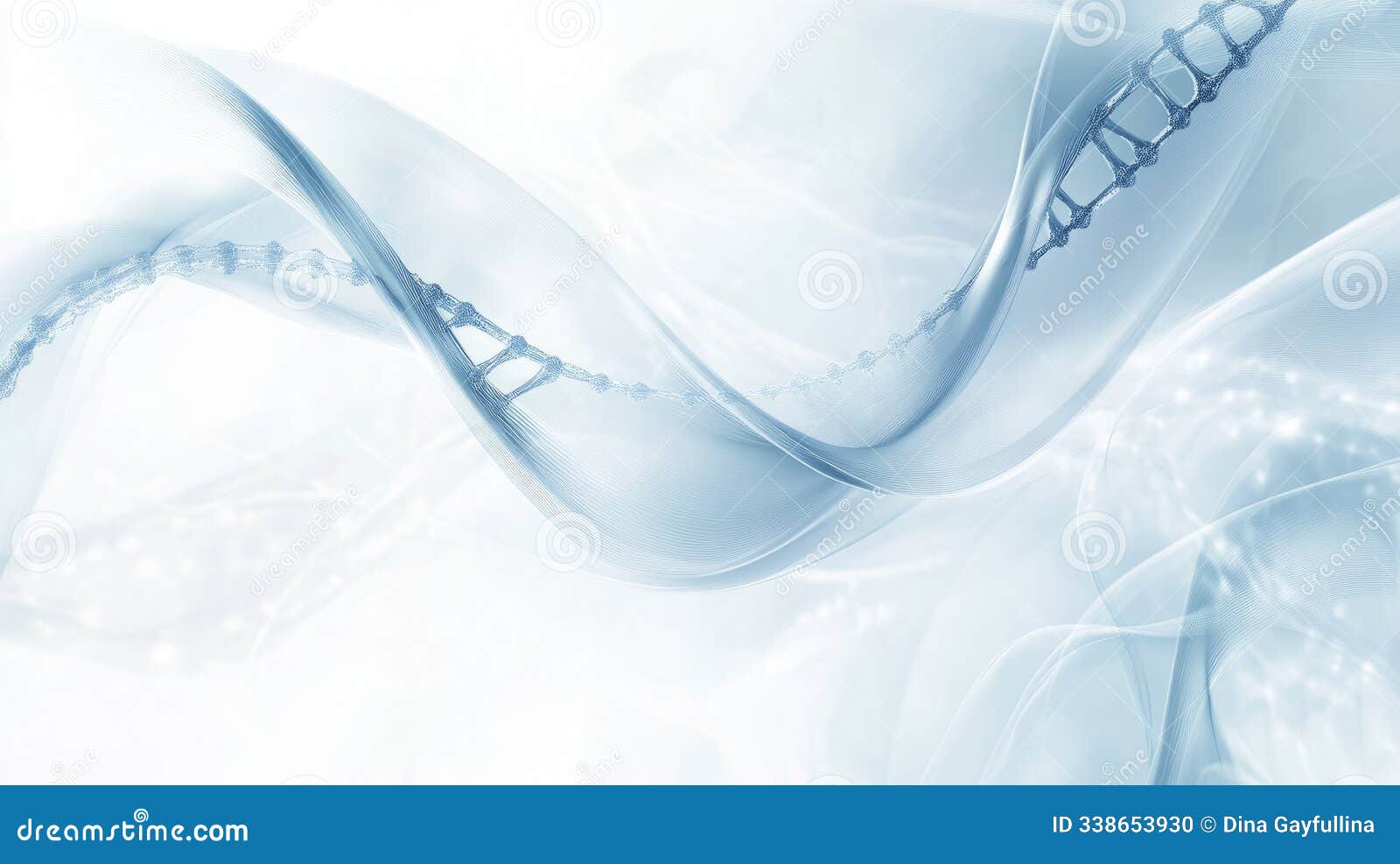 Abstract DNA Helix in Light Blue on a White Gradient Background, Ideal ...