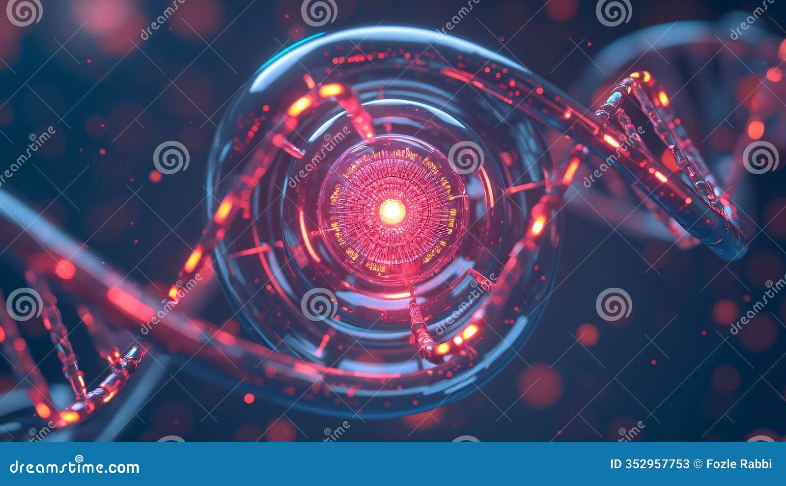 Abstract DNA Helix Structure with Glowing Core, Good Resolution Stock ...