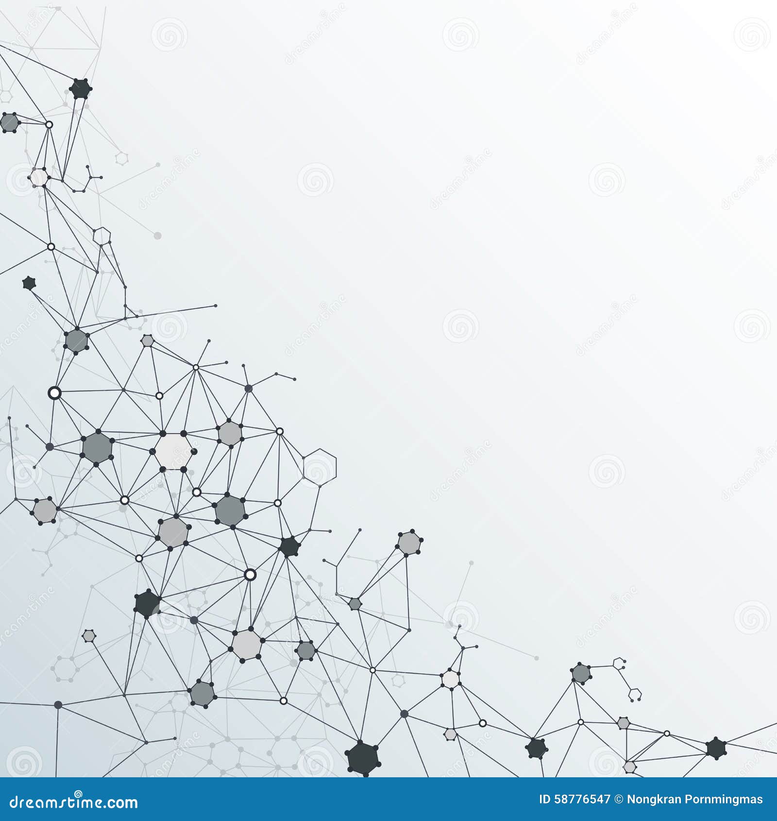 Abstract Dna Molecule Structure with Polygon on Light Gray Color ...