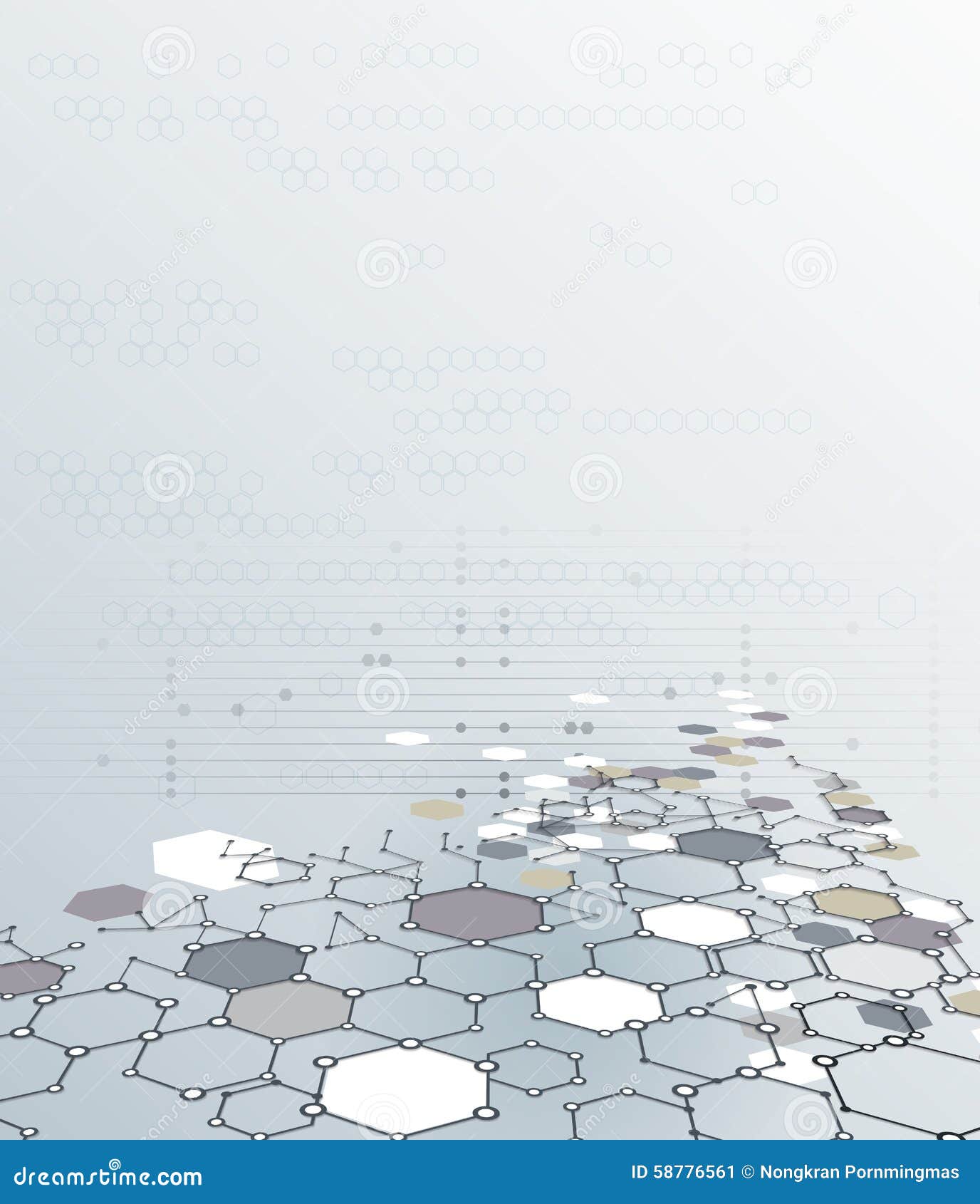 Abstract Dna Molecule Structure with Polygon on Light Gray Color ...