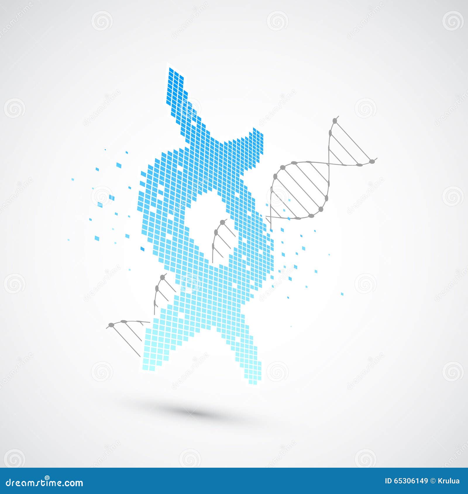 DNA Strand Pixel Art. Deoxyribonucleic Acid Molecule 8 Bit. Genetic ...