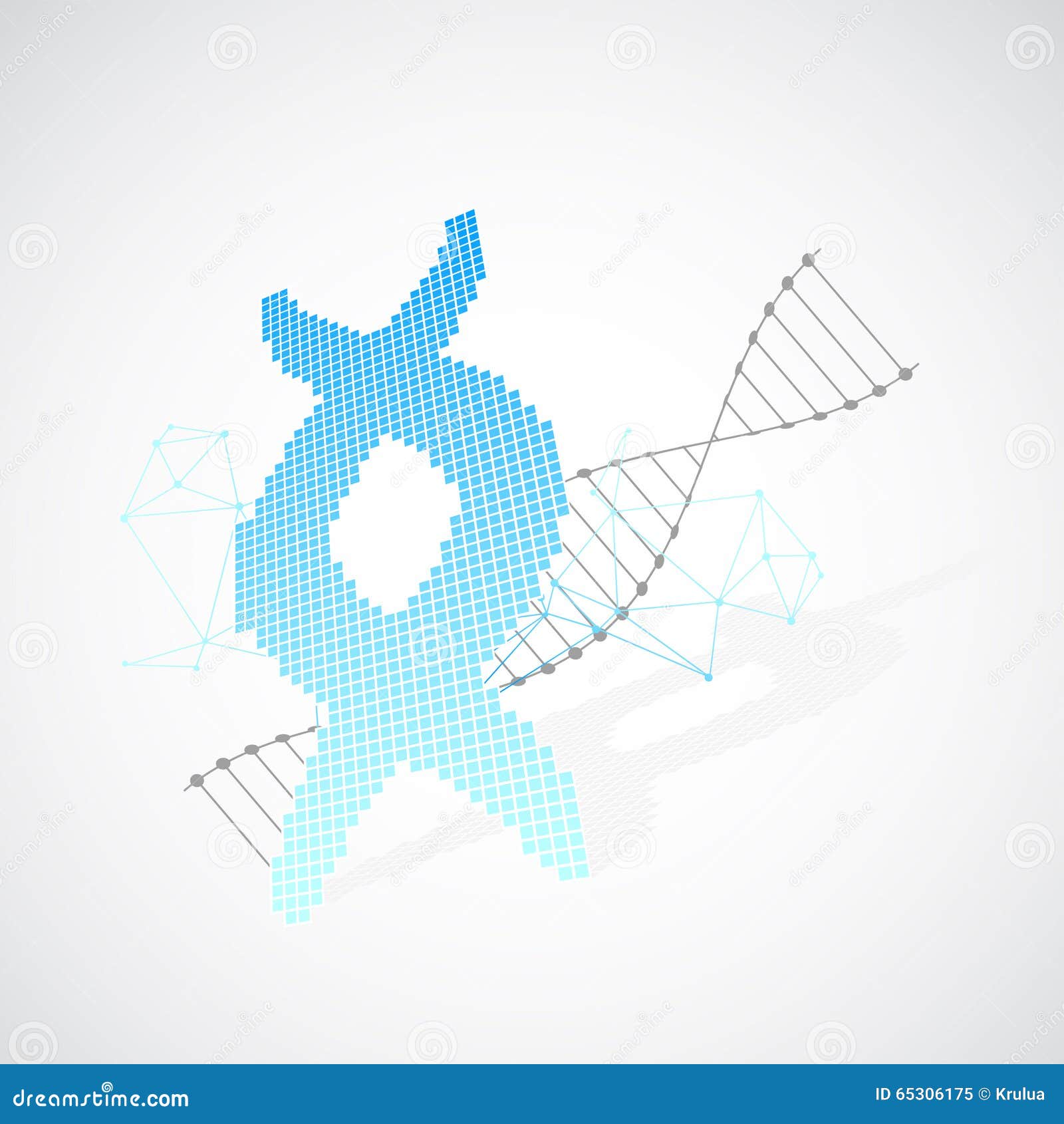 DNA Strand Pixel Art. Deoxyribonucleic Acid Molecule 8 Bit. Genetic ...