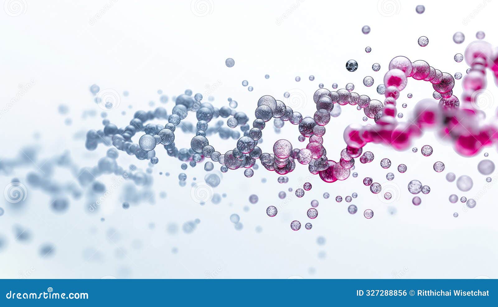 Abstract DNA Strand Made of Translucent Bubbles in Blue and Pink ...