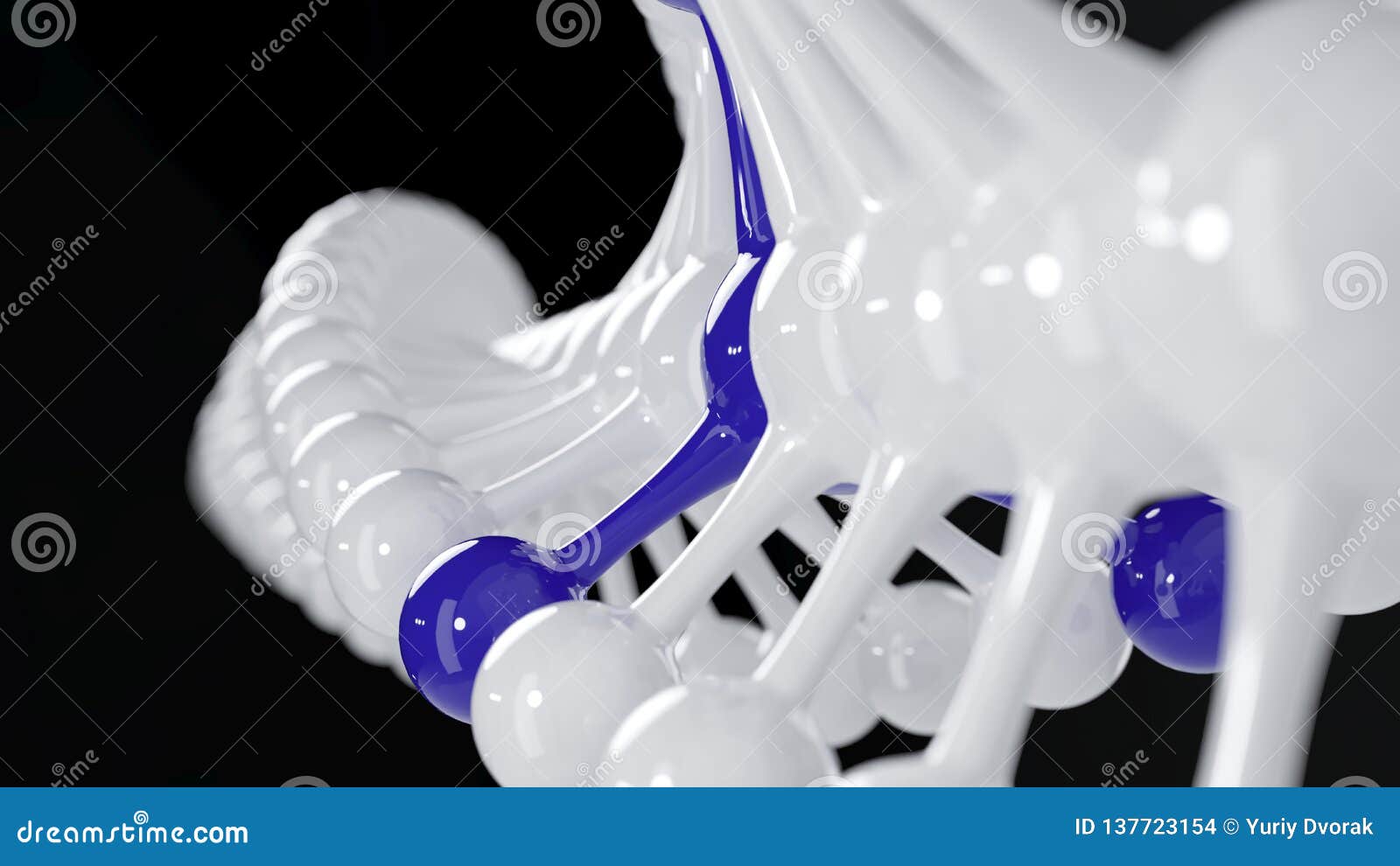 Abstract DNA Strand Molecules with One Different Atom Cell. Science or ...