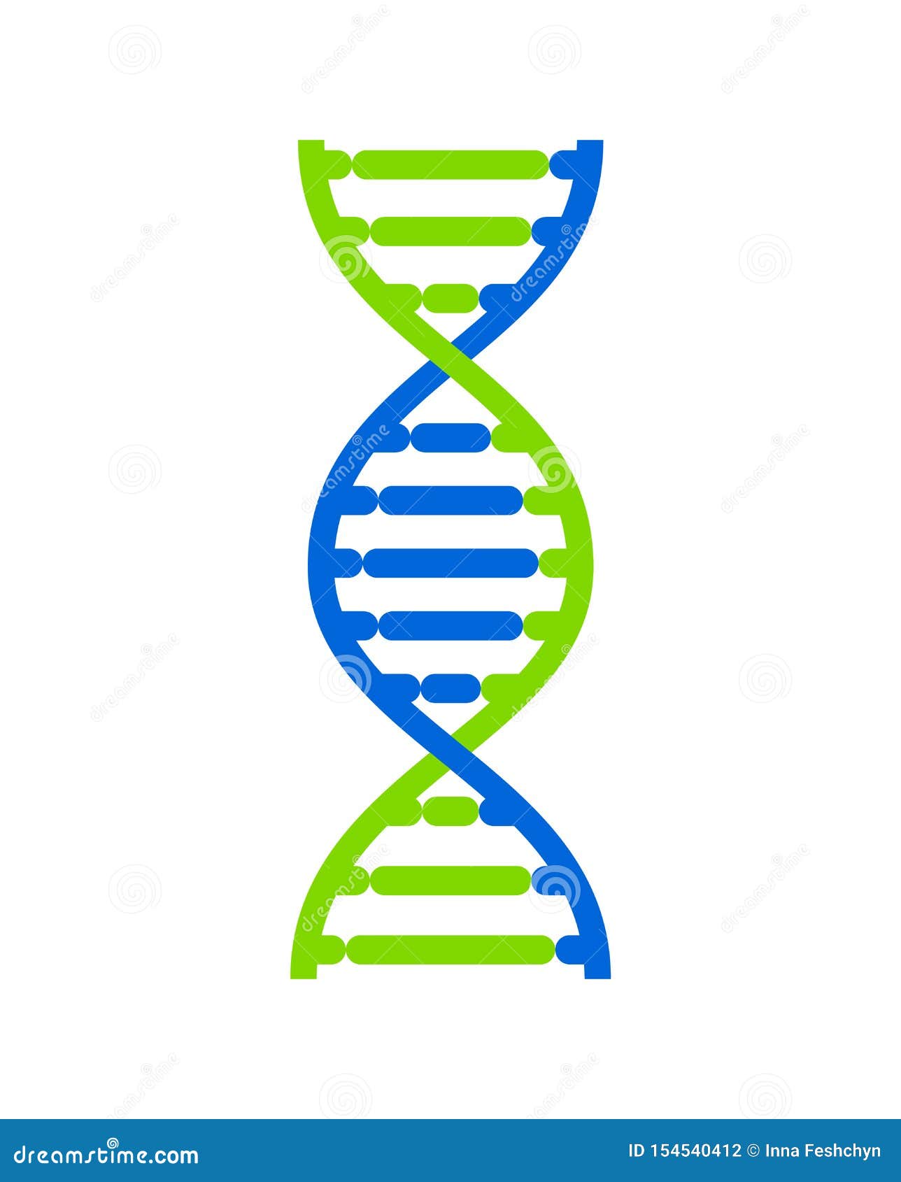 Abstract DNA Strand Symbol. Isolated on White Background. Vector ...
