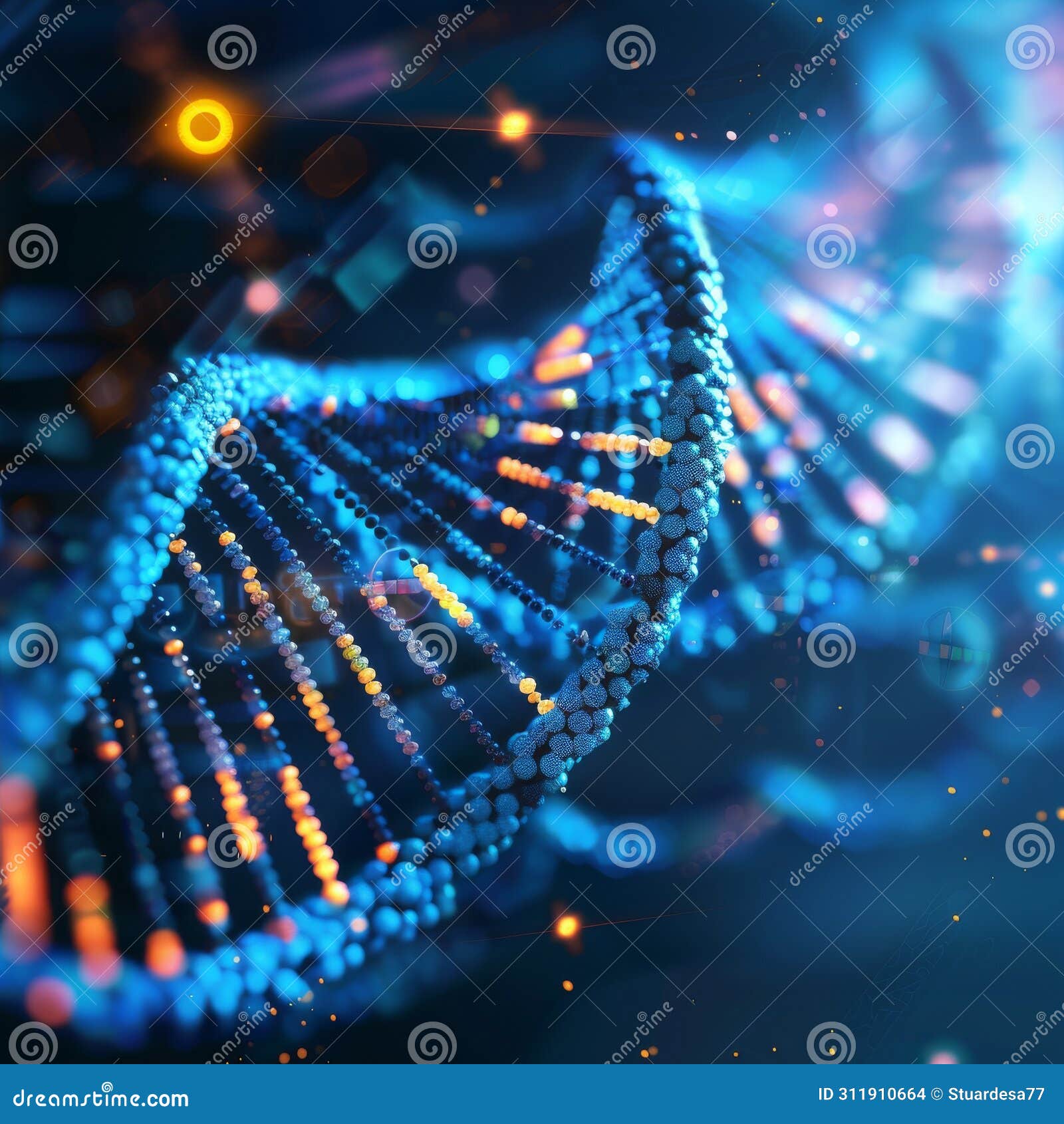 Abstract DNA Structure Illustration Stock Illustration - Illustration ...