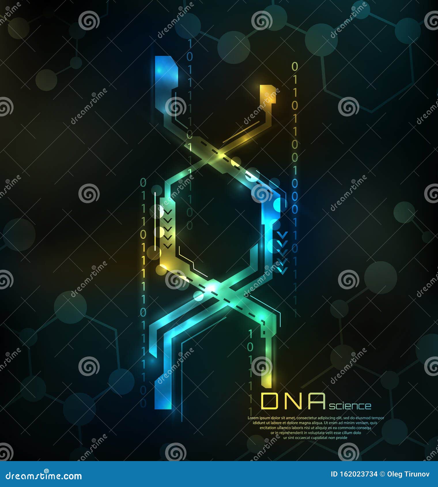 Abstract DNA Structure. Medical Science Background, Genetic Spiral ...