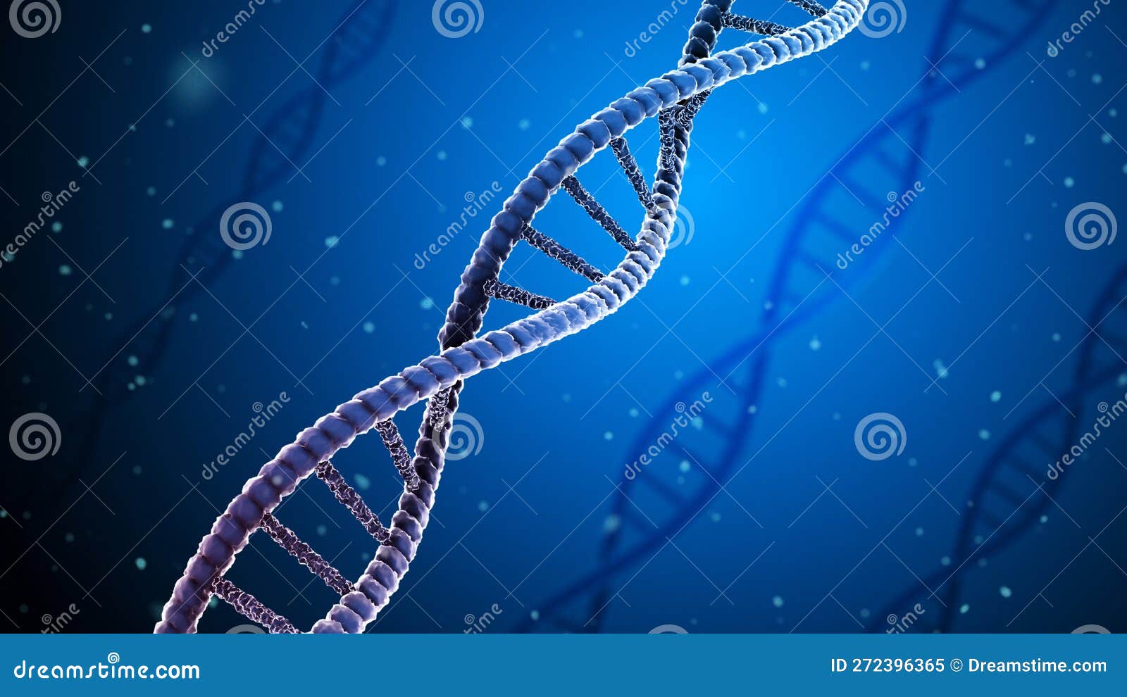Abstract DNA 3D Animation on Blue Background. Animation of Multiple DNA ...