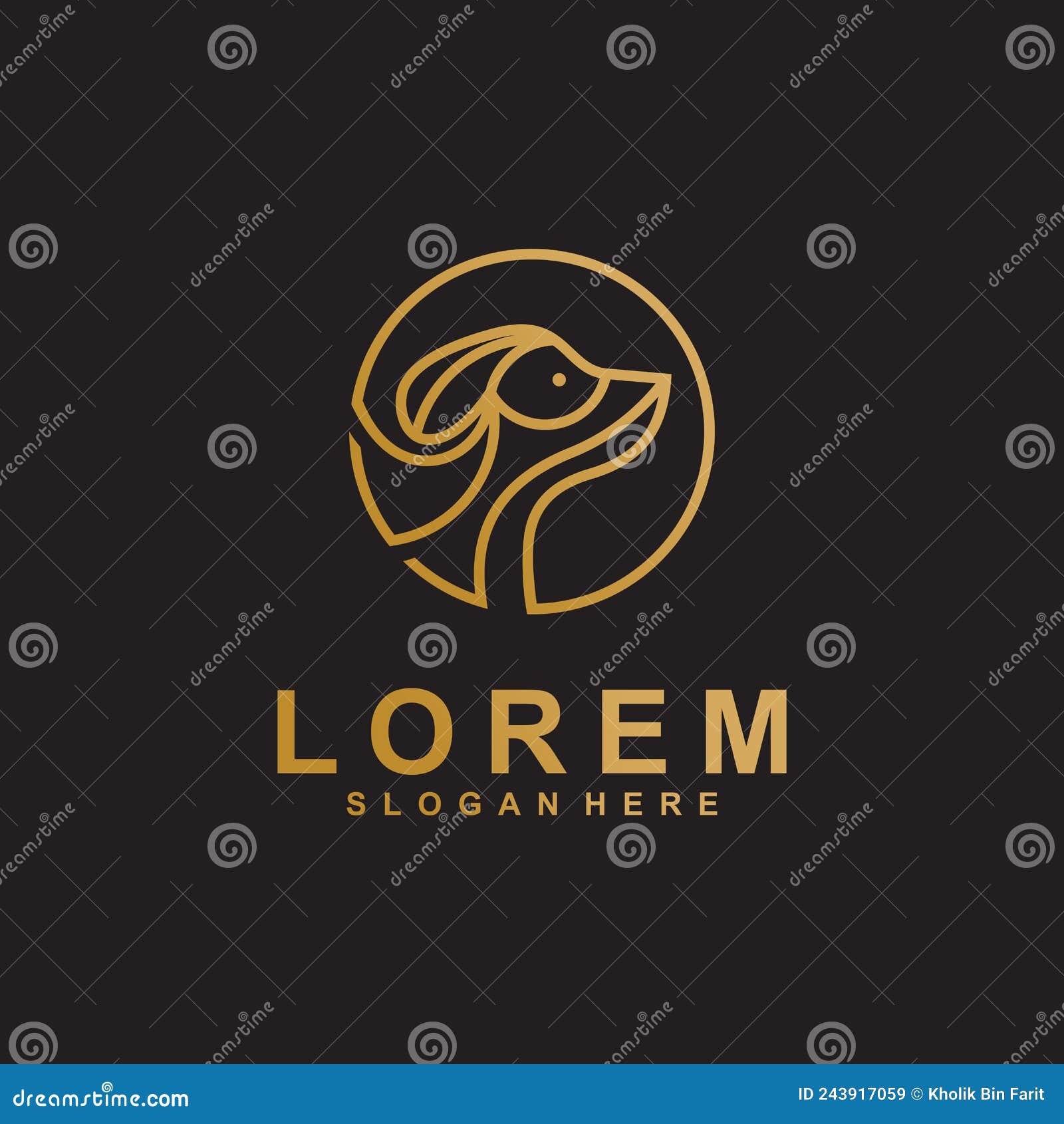 Abstract Dog Logo Vector Design Template Stock Vector - Illustration of ...