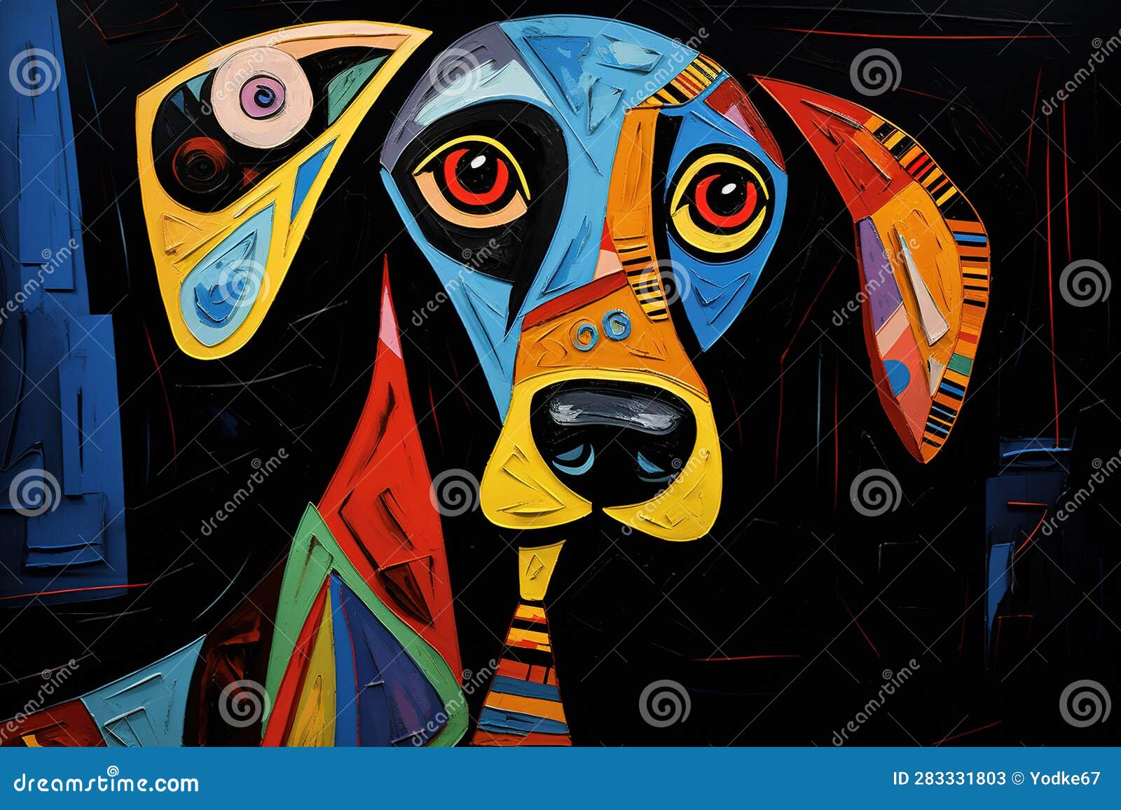 Abstract Dog Painting in the Style of Pablo Picasso. Pet. Animals Art ... Abstract Dog Painting in the Style of Pablo Picasso. Pet. Animals Art ...