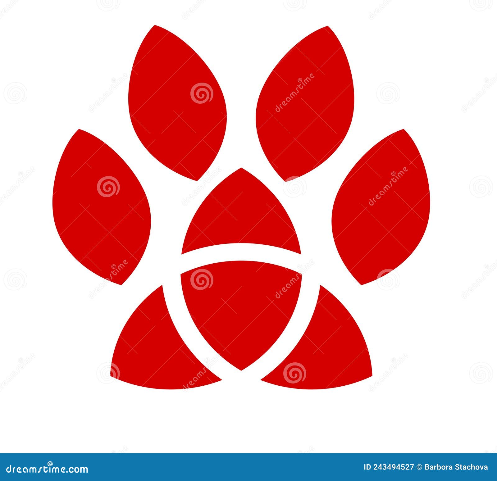 An Abstract Dog Paw Isolate on White Background Stock Illustration ...