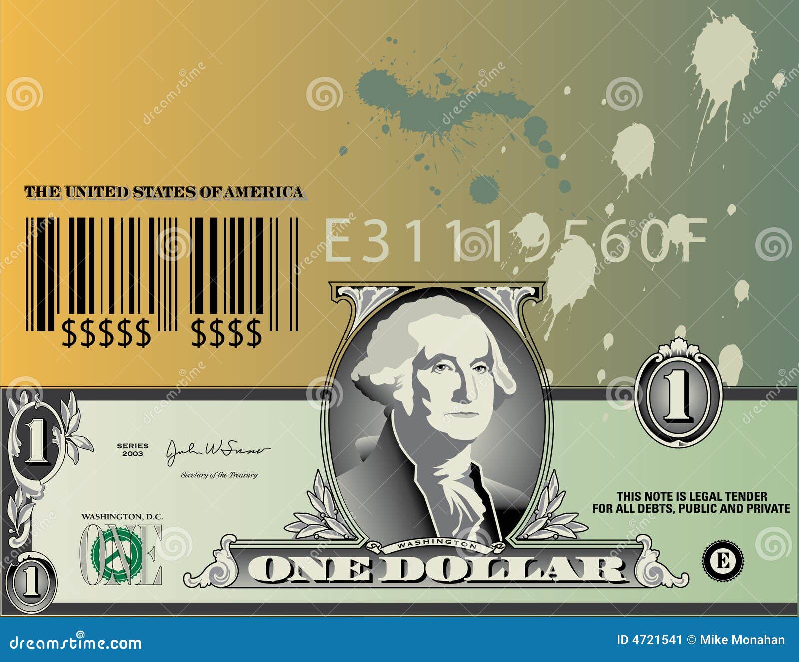 Abstract Dollar Bill stock vector. Illustration of mint - 4721541