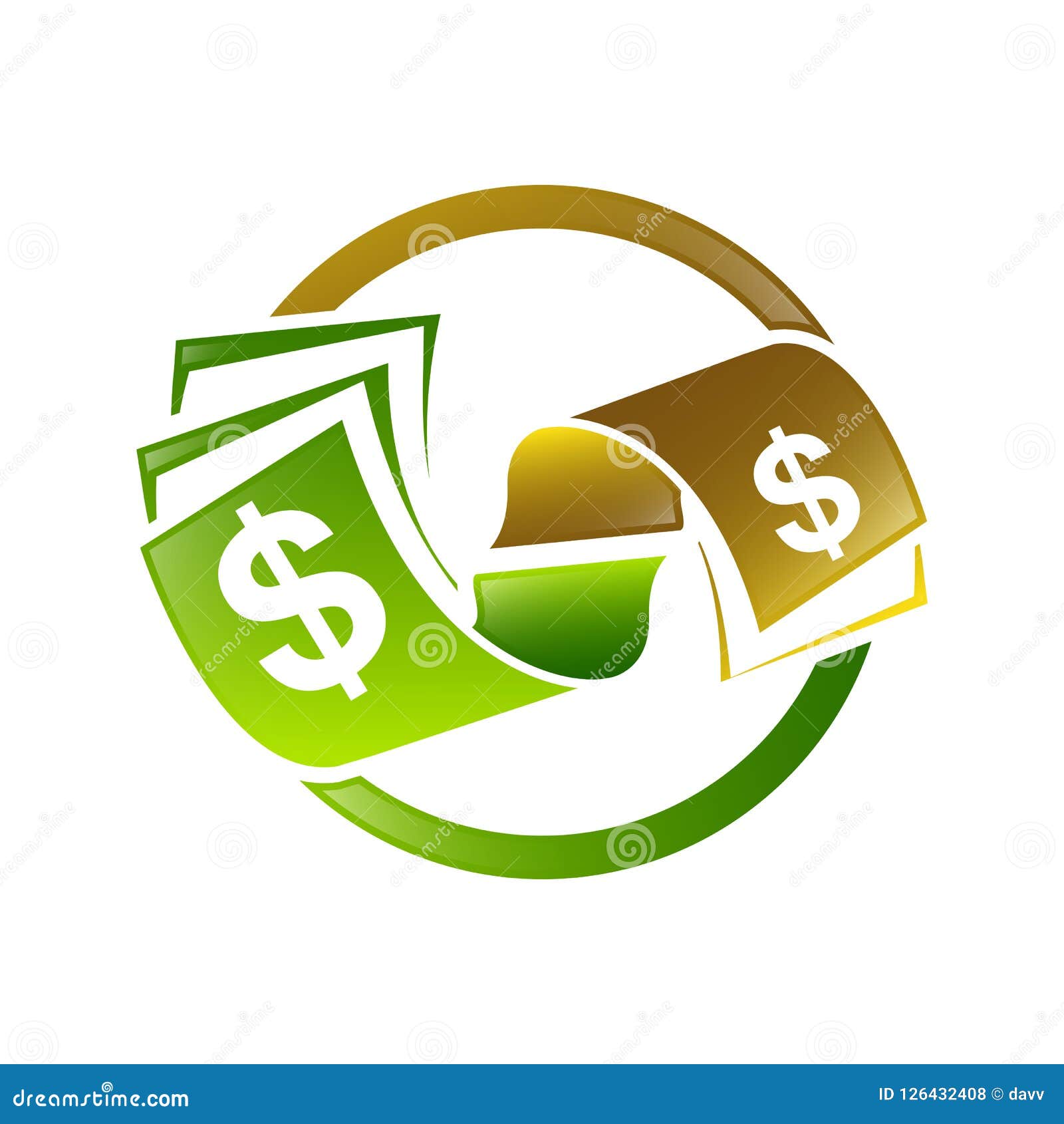 Abstract Dollar or Money Gradient Color Vector Illustration Design ...