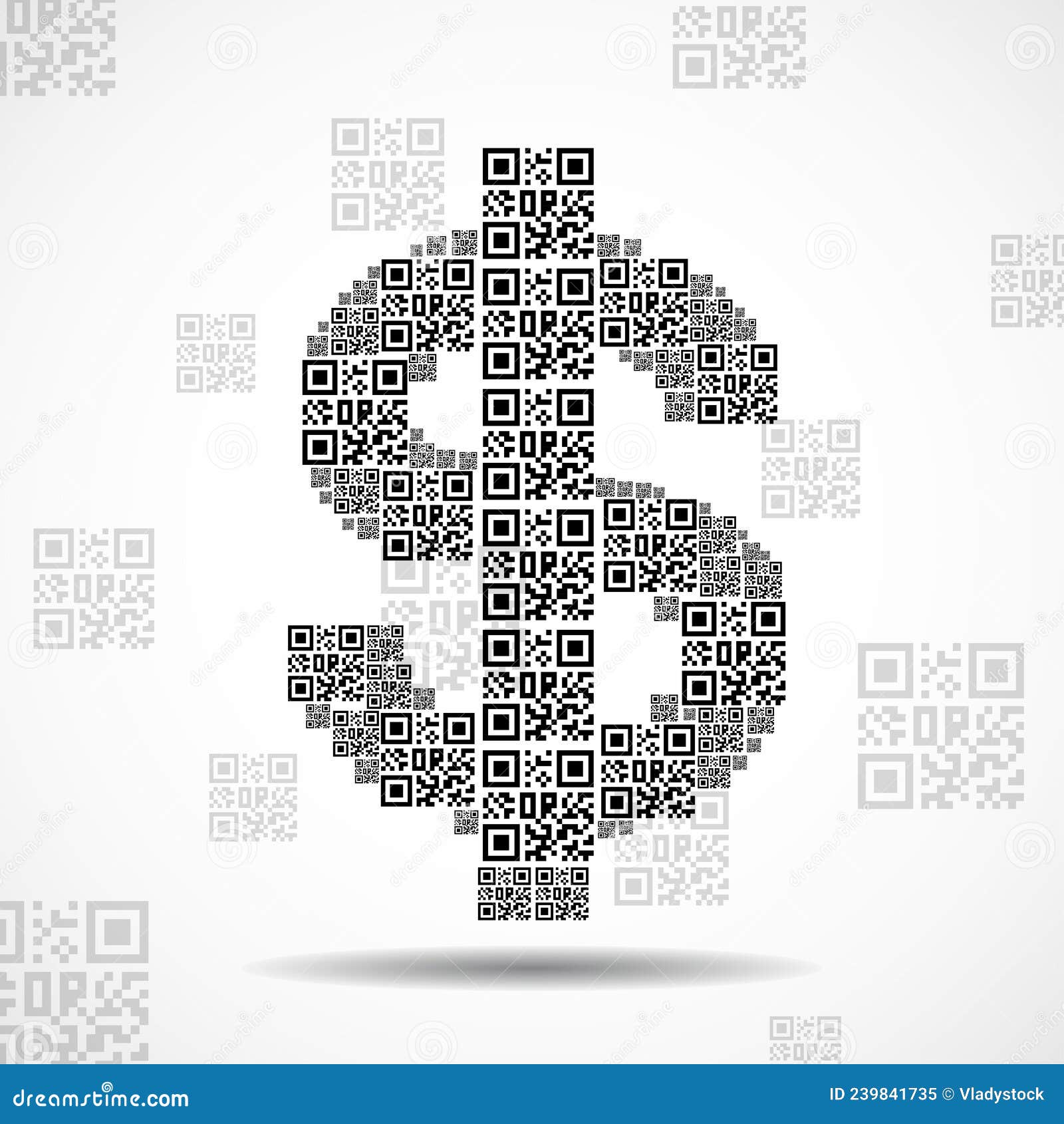 Abstract Dollar Sign of Qr Code Stock Vector - Illustration of shape ...